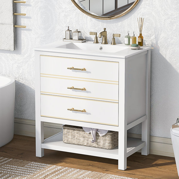 Mercer41 Ensemble de meuble-lavabo simple 30 po avec comptoir en céramique Leterra - Wayfair Canada